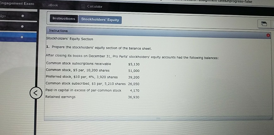 Solved ngagement Exerc eBook Calculator lgo Instructions | Chegg.com
