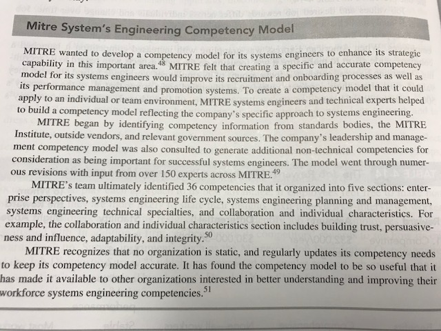 Mitre System's Engineering Competency Mode MITRE | Chegg.com