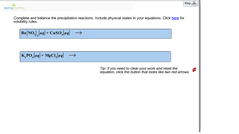 Solved Map pling Complete and balance the precipitation | Chegg.com