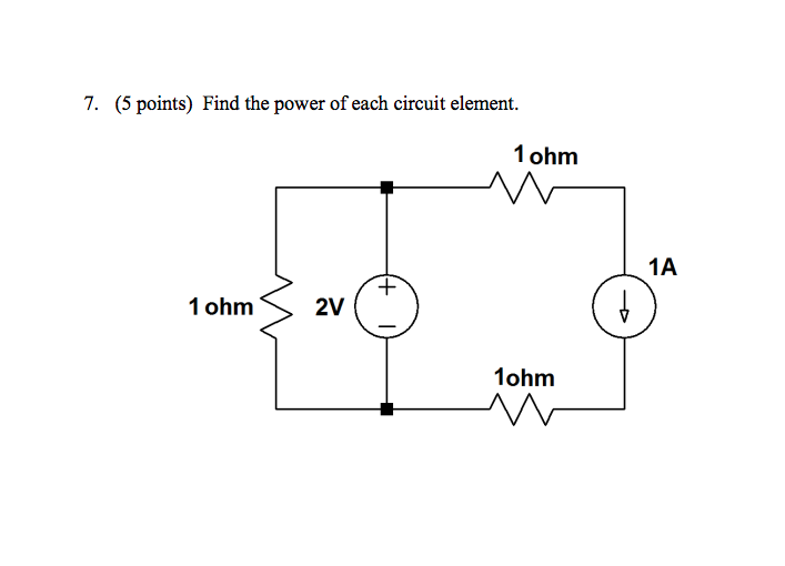 Solved 7. (5 points) Find the power of each circuit element. | Chegg.com
