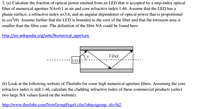 Solved For (b) something like multimode optical fiber (.39 | Chegg.com