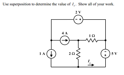 Solved Use superposition to determine the value of Iz. Show | Chegg.com