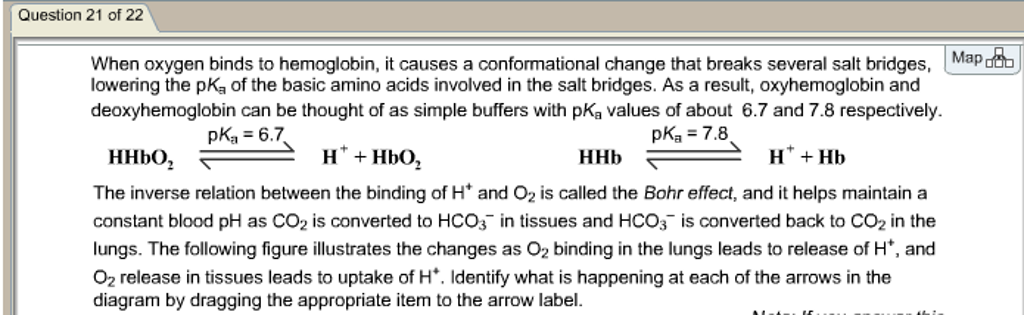 Solved Question 21 of 22 When oxygen binds to hemoglobin, it | Chegg.com