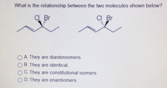 Solved What is the relationship between the two molecules | Chegg.com