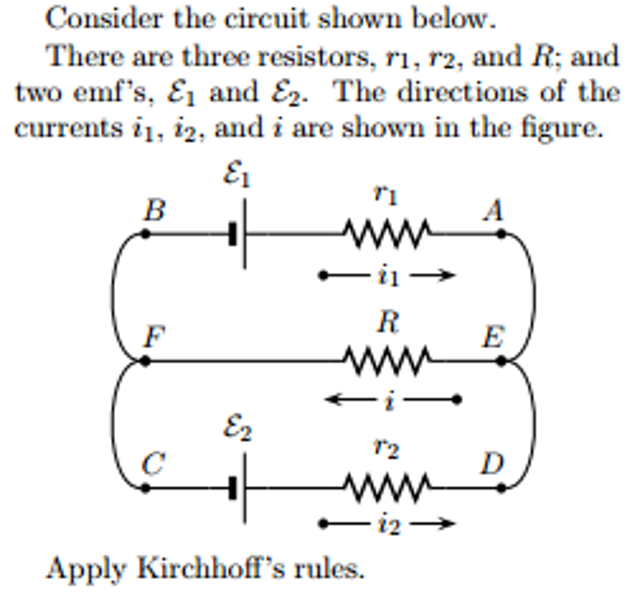 Solved B) What equation does the loop ABCDA yield? 1. E1 ? E | Chegg.com