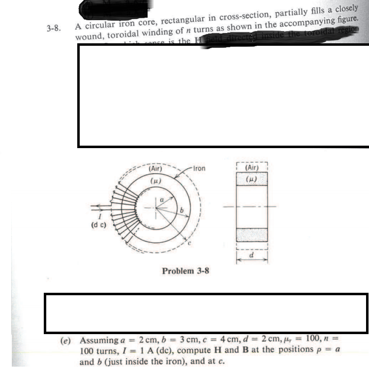 A circular iron core, rectangular in cross-section, | Chegg.com