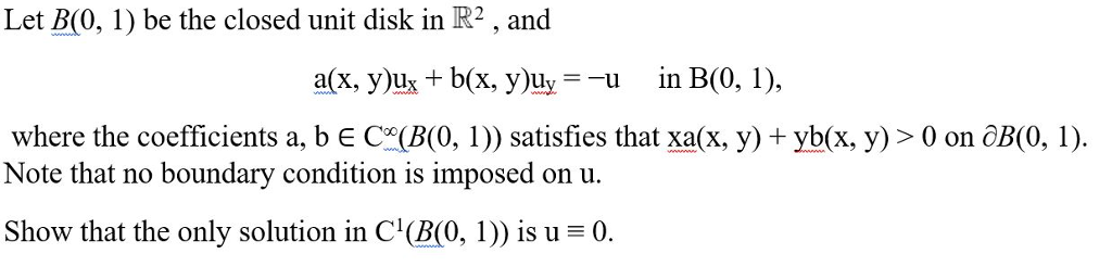 Solved Let B(0, 1) be the closed unit disk in R^2, and a(x, | Chegg.com