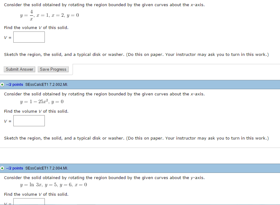 Solved Consider the solid obtained by rotating the region | Chegg.com