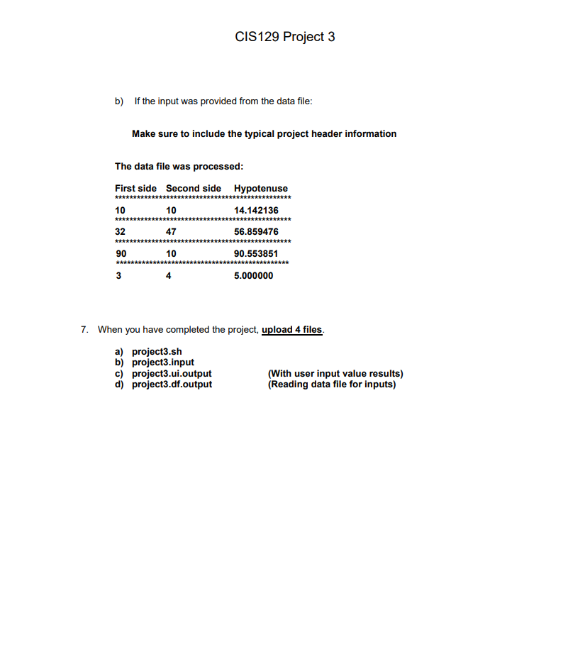 CIS129 Project 3 1. Write a script that will take 2 | Chegg.com