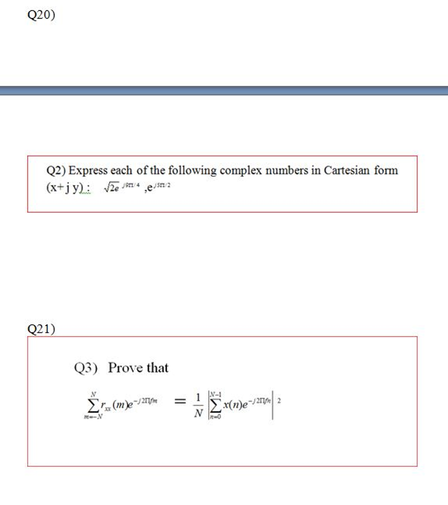 Solved Express each of the following complex numbers in | Chegg.com