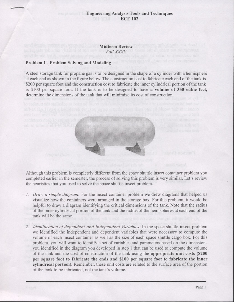 Engineering Analysis Tools And Techniques Ece 102 5339