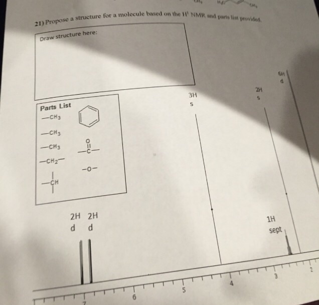 Solved for a molecule based on t 21) Propose a structure for | Chegg.com