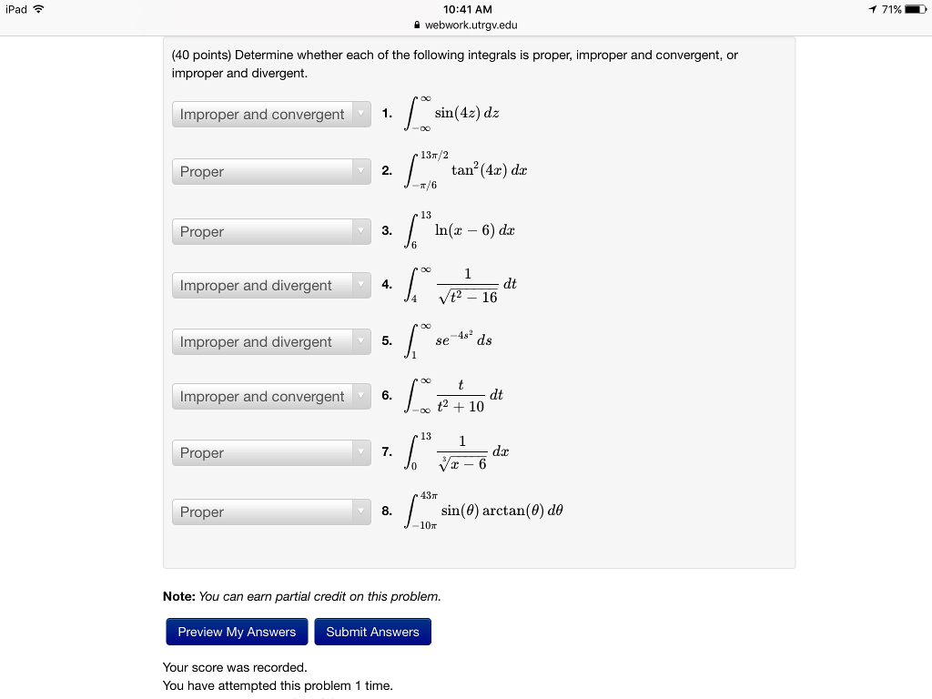 Solved iPad 10:41 AM webwork.utrgv.edu (40 points) Determine | Chegg.com