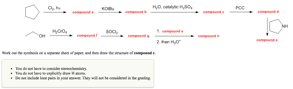 Solved Work out the synthesis on a separate sheet of | Chegg.com