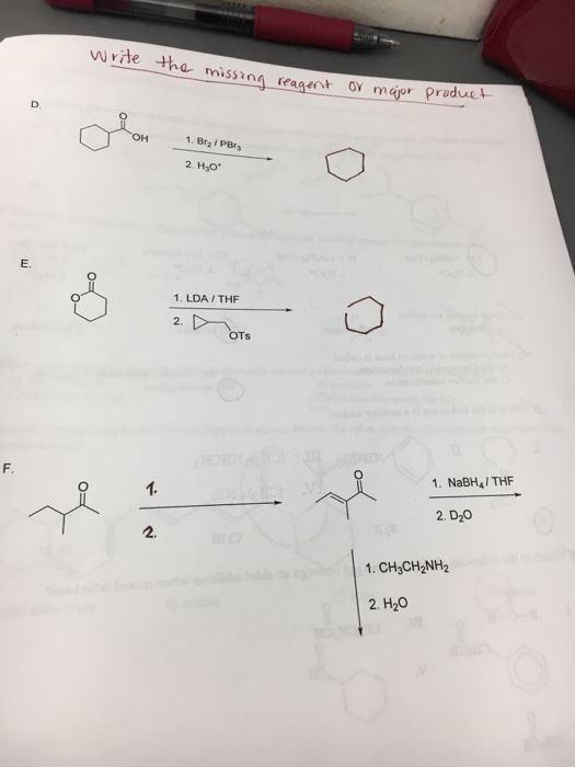 Solved Write the missing reagent or major product | Chegg.com