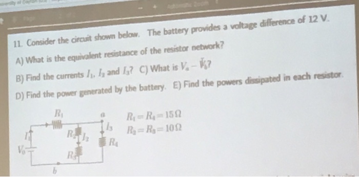 Solved Consider the circuit shown below. The battery | Chegg.com