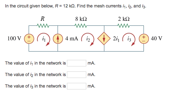 Solved In The Circuit Given Below R 12 K Ohm Find The