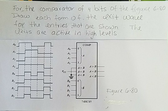 Solved for the comparator of 4 bits ot thi siqunt 60 Draus | Chegg.com