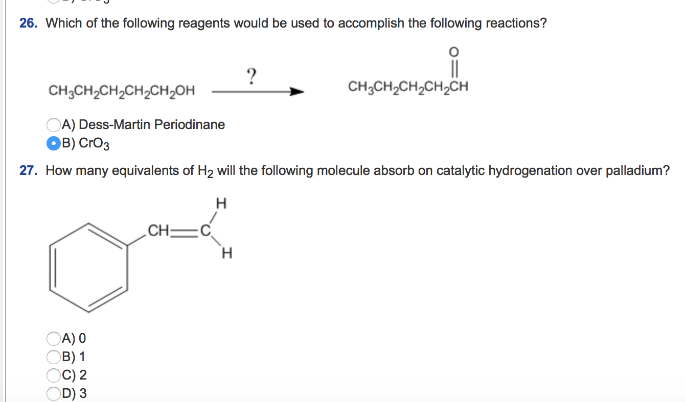 Solved H. CH3COCI/AICI3 A. Br2, FeBr3 B. Cl2, FeCl3 C. | Chegg.com