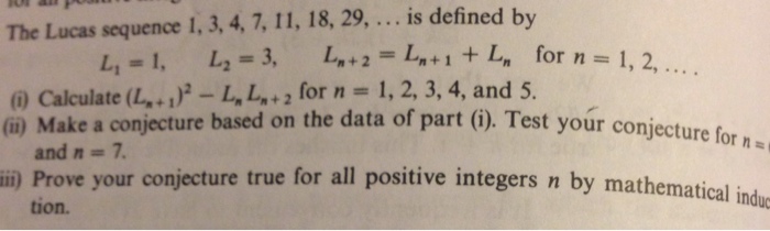 Solved The Lucas sequence 1, 3, 4, 7, 11, 18, 29, ... is | Chegg.com