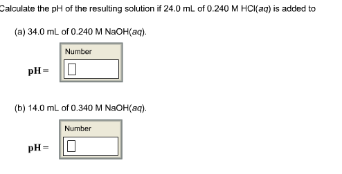 Solved: Calculate The PH Of The Resulting Solution If 24.0... | Chegg.com