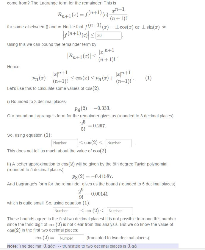 Solved come from? The Lagrange form for the remainder! This | Chegg.com