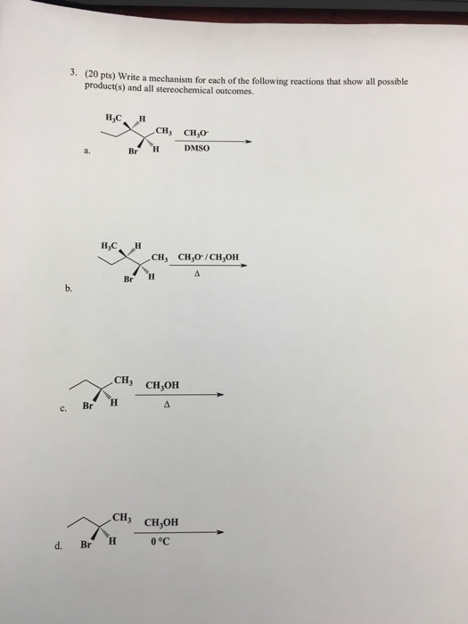Solved Write a mechanism for each of the following reactions | Chegg.com