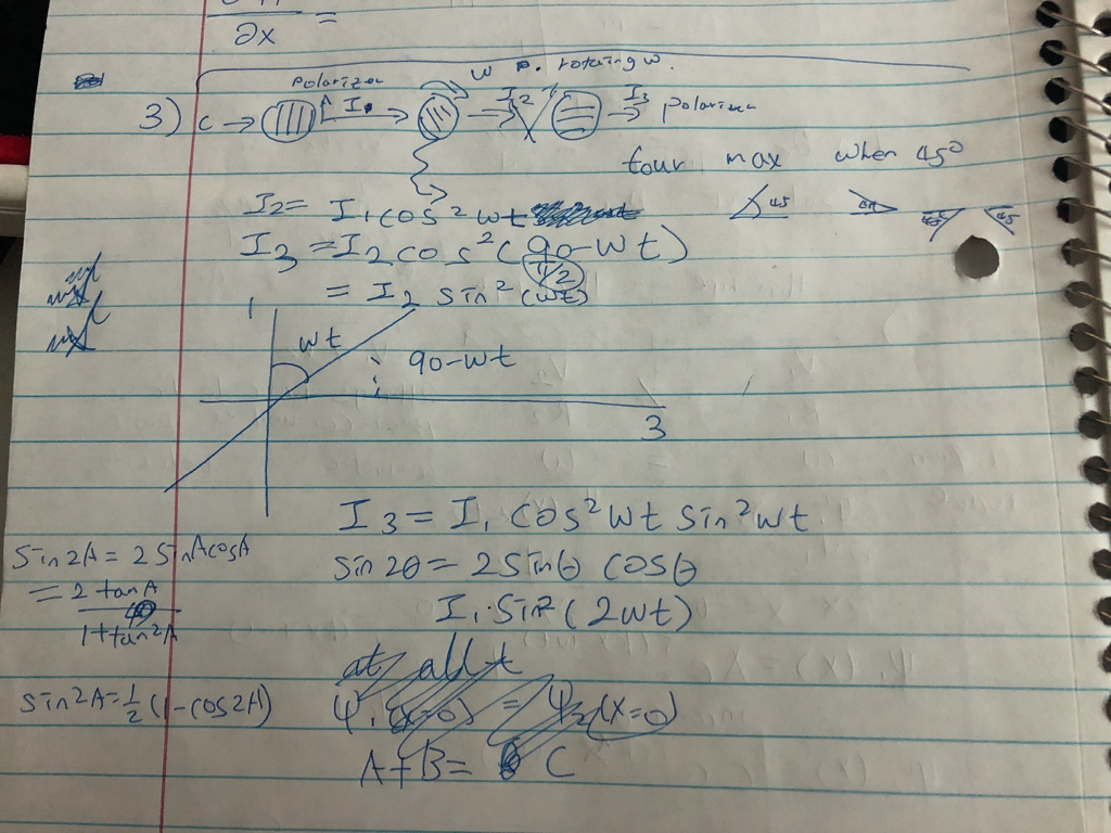 Solved An ideal polarizer is rotated at a rate o between a | Chegg.com