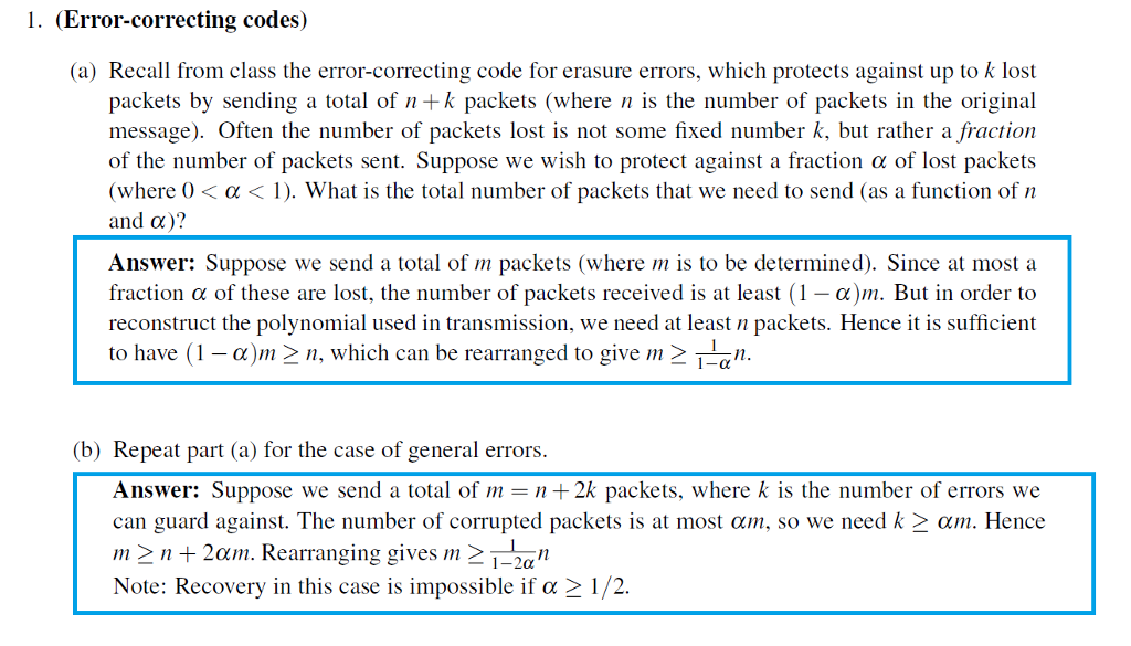 Solved Recall from class the error-correcting code for | Chegg.com