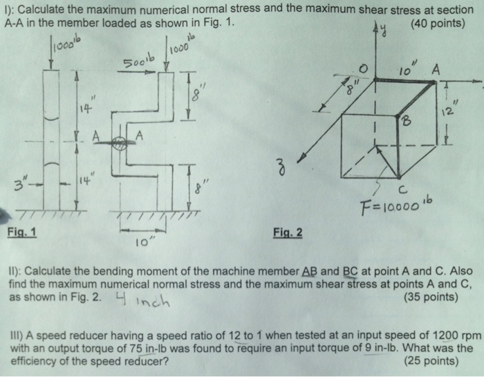 Solved Calculate the maximum numerical normal stress and the | Chegg.com