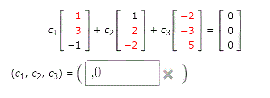 Solved Find an example of actual numbers c1, c2, and c3, not | Chegg.com