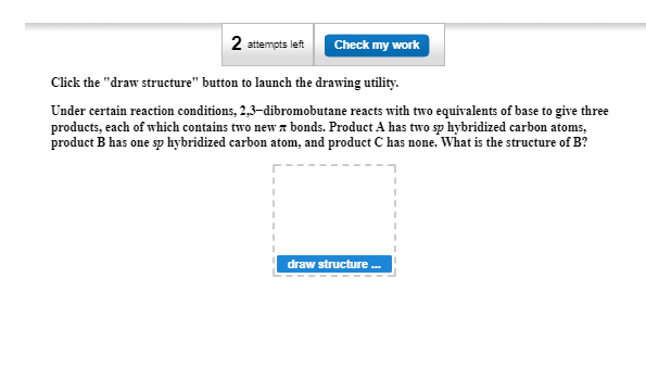 Solved 2 attempts left Check my work Click the "draw | Chegg.com