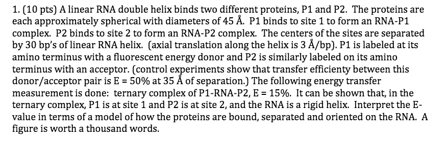 A linear RNA double helix binds two different | Chegg.com