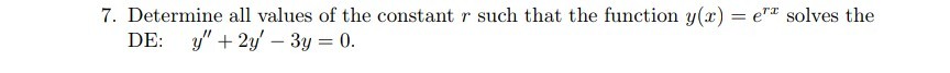 Solved 7 Determine All Values Of The Constant R Such That