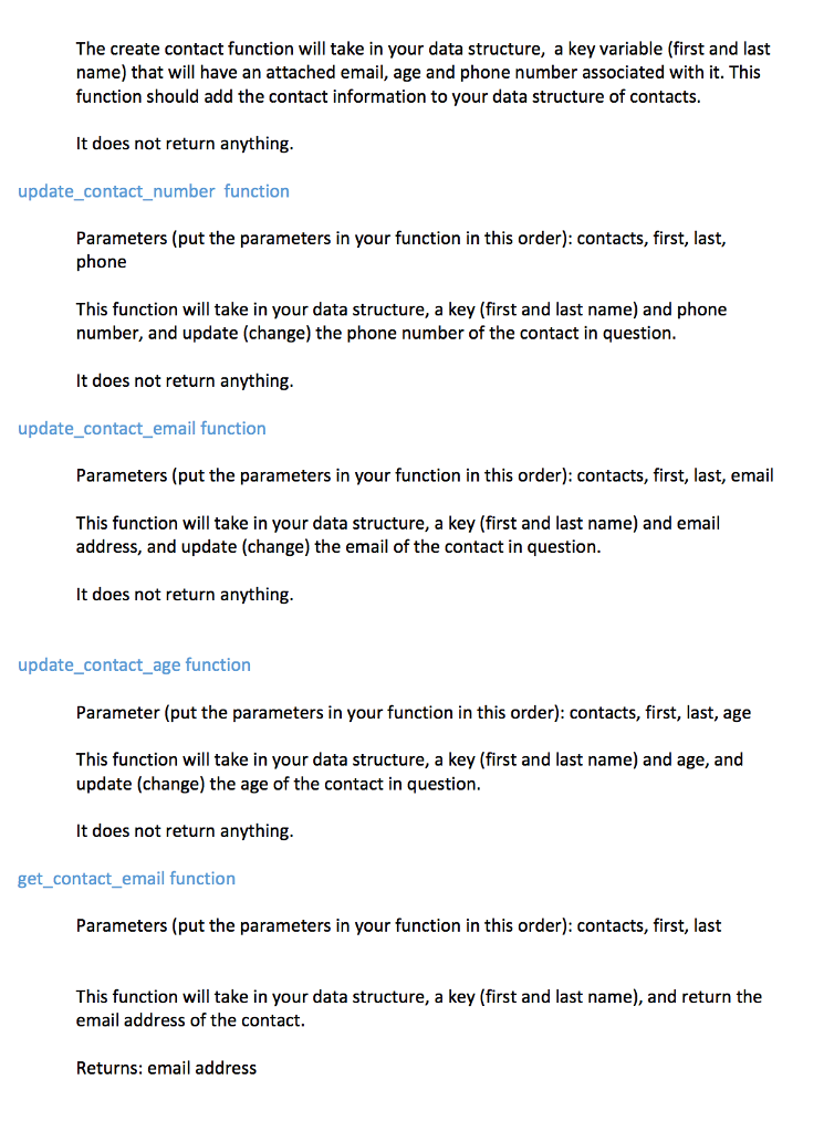 Solved You should implement several functions that the Phone | Chegg.com