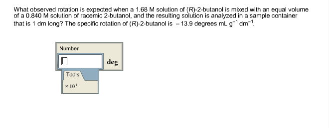 Solved What observed rotation is expected when a 1.68 M | Chegg.com