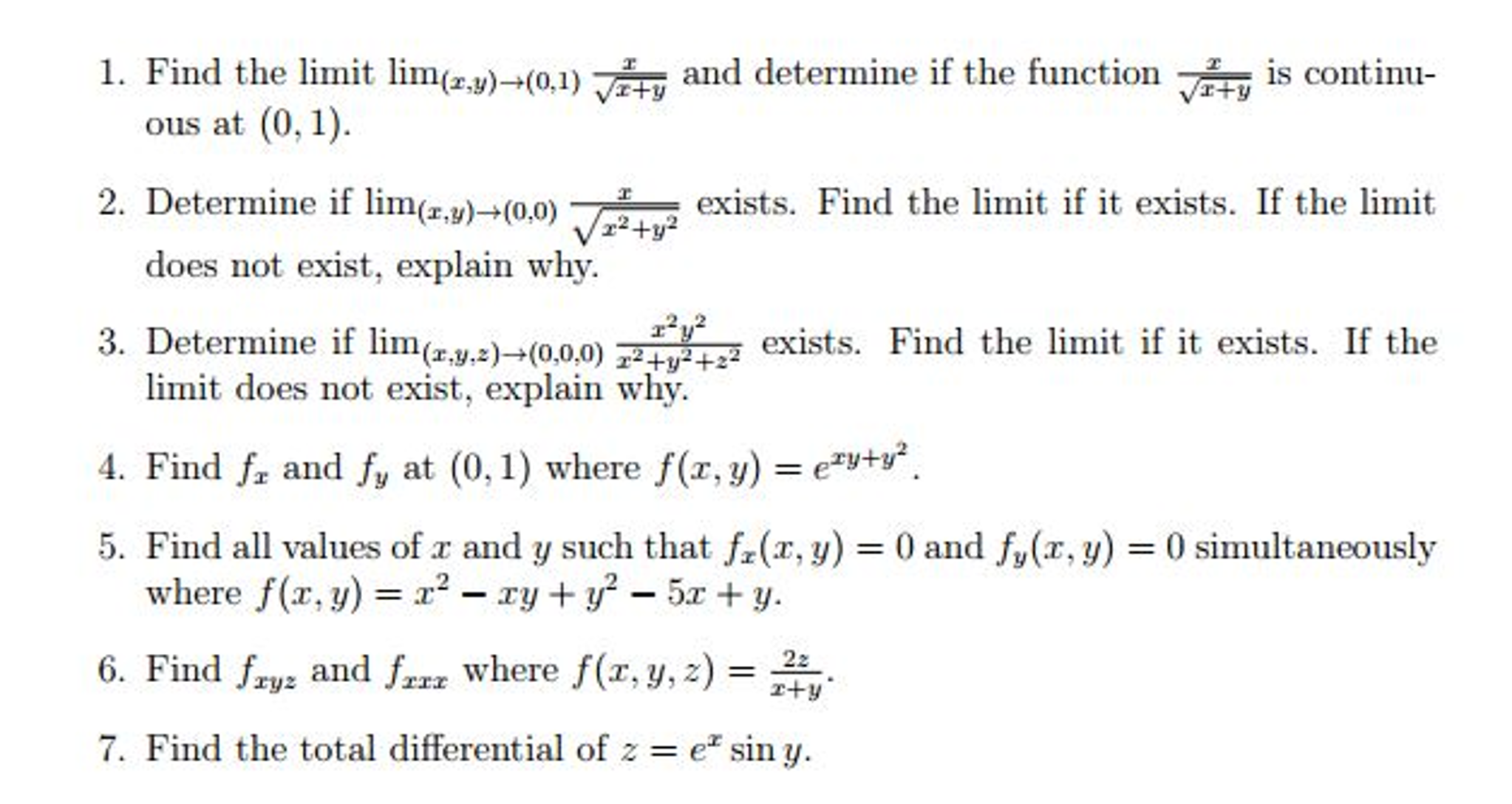 Solved Find the limit lim_(x, y) rightarrow (0, 1) | Chegg.com