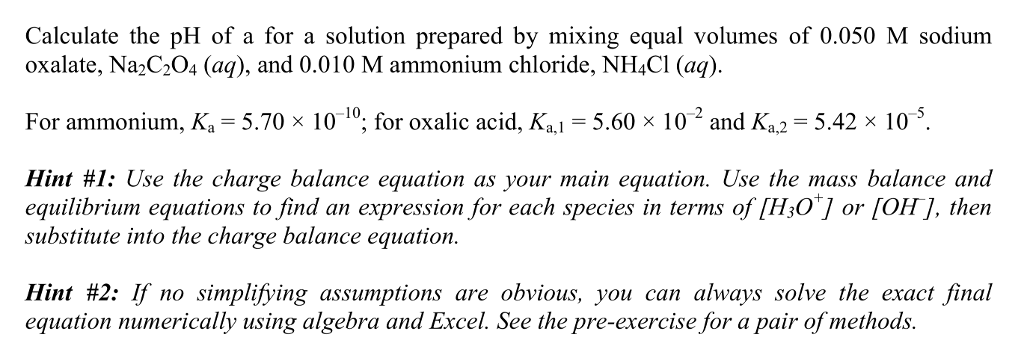 Solved Calculate the pH of a for a solution prepared by | Chegg.com
