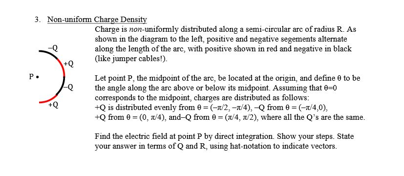Solved Non-uniform Charge Density Charge is non-uniformly | Chegg.com