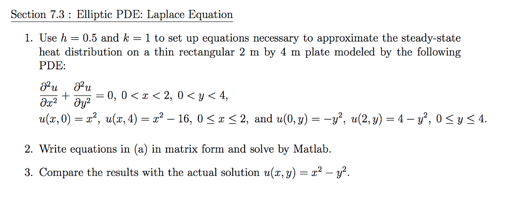 Solved Section 7.3: Elliptic PDE: Laplace Equation 1. Use h | Chegg.com