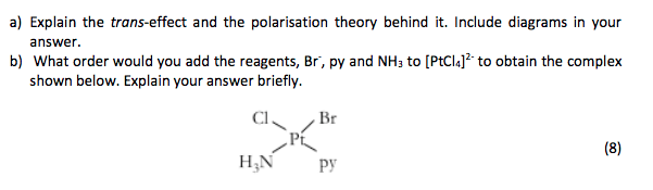 Solved a) Explain the trans-effect and the polarisation | Chegg.com