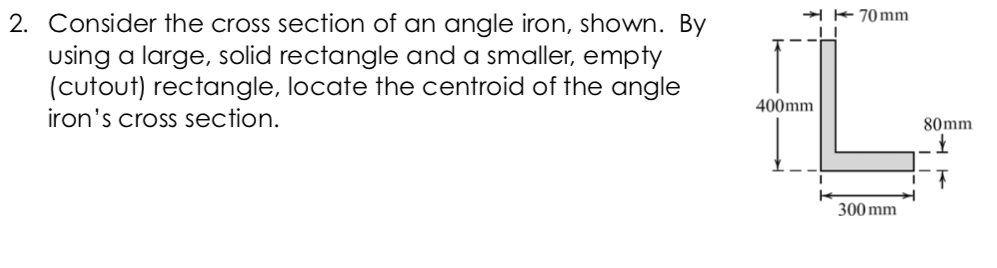Solved Consider the cross section of an angle Iron,shown. By | Chegg.com