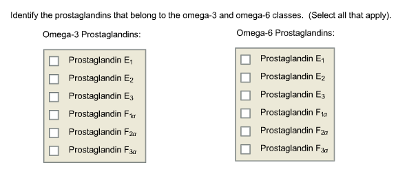 Solved Identify the following two prostaglandin | Chegg.com
