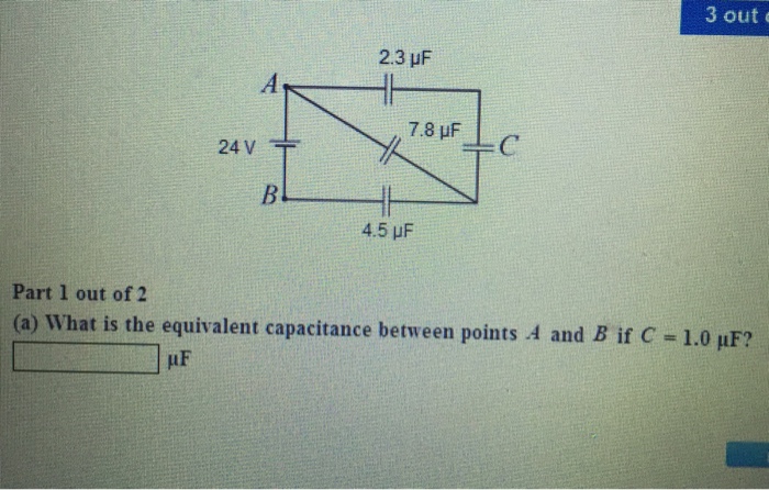 Solved What is the equivalent capacitance between points A | Chegg.com