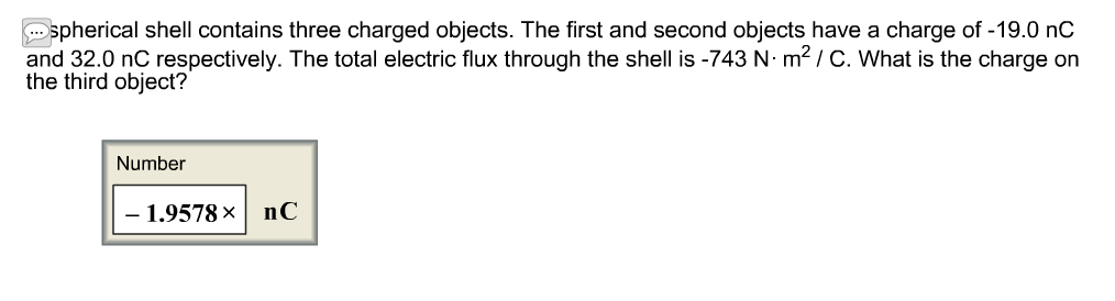 Solved Spherical shell contains three charged objects. The | Chegg.com