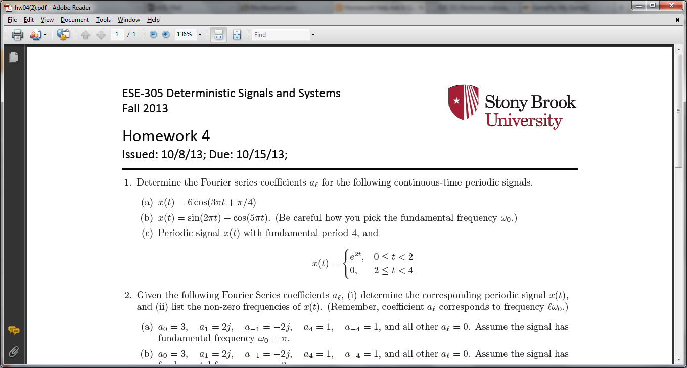 Solved Determine The Fourier Series Coefficients A For The