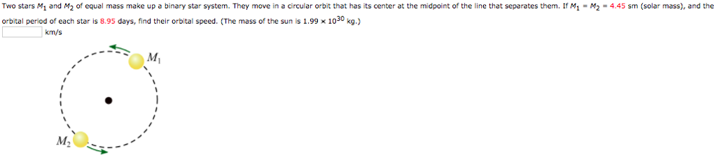 Solved Two stars M1 and M2 of equal mass make up a binary | Chegg.com