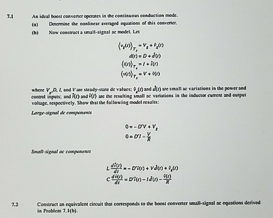 An ideal boost converter operates in the continuous | Chegg.com