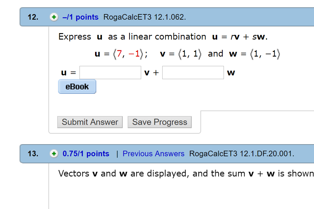 Solved Express U As A Linear Combination U Rv Sw U Chegg Solved Express U As A Linear Combination U Rv Sw U Chegg