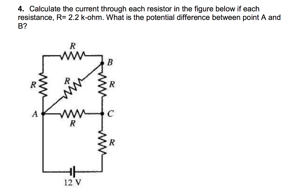 Solved Calculate The Current Through Each Resistor In The